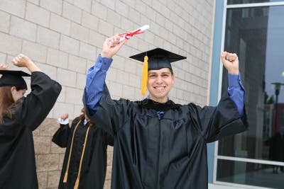 Man Celebrating Graduation stock image. Image of future - 1386301