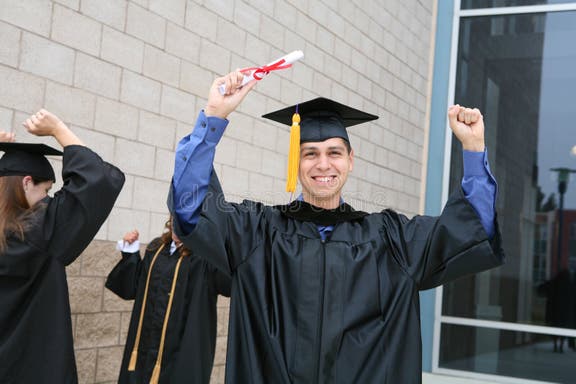 Man Celebrating Graduation stock image. Image of future - 1386301