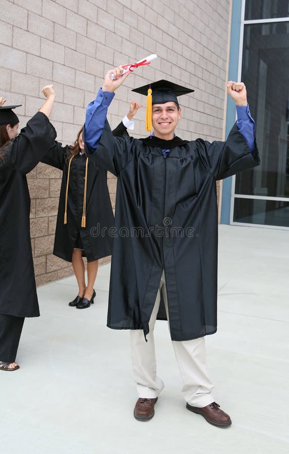 Man Celebrating Graduation stock image. Image of future - 1386301