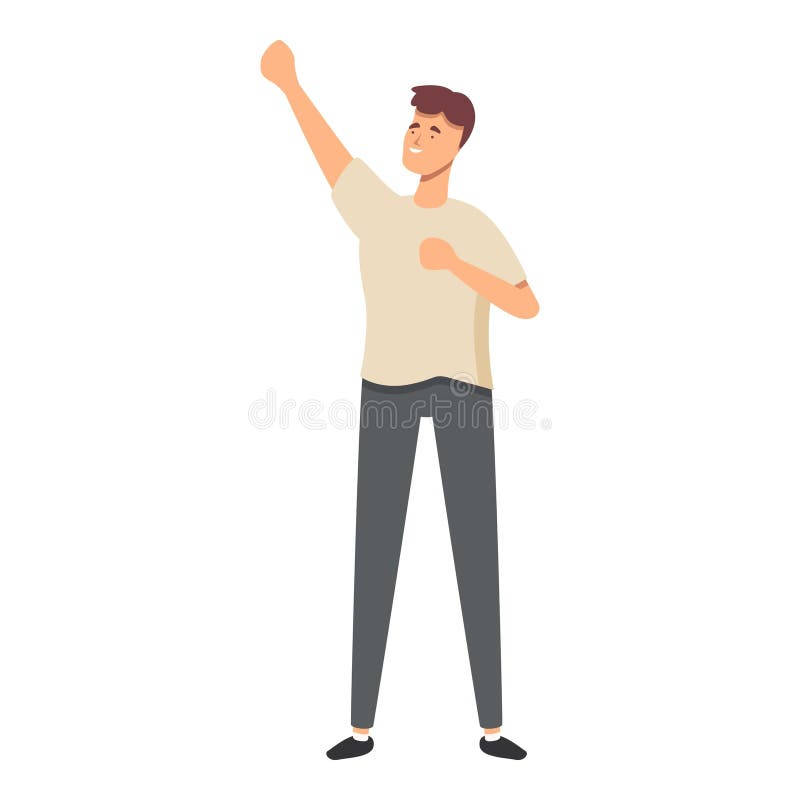 Man Celebrating Icon Cartoon Vector. Team Win Stock Vector ...