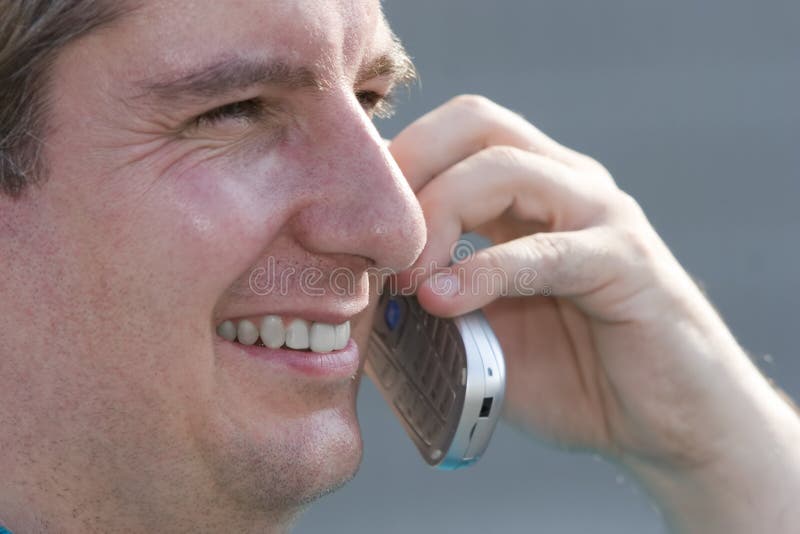 Man with cell phone stock image. Image of eyes, collar - 1088749