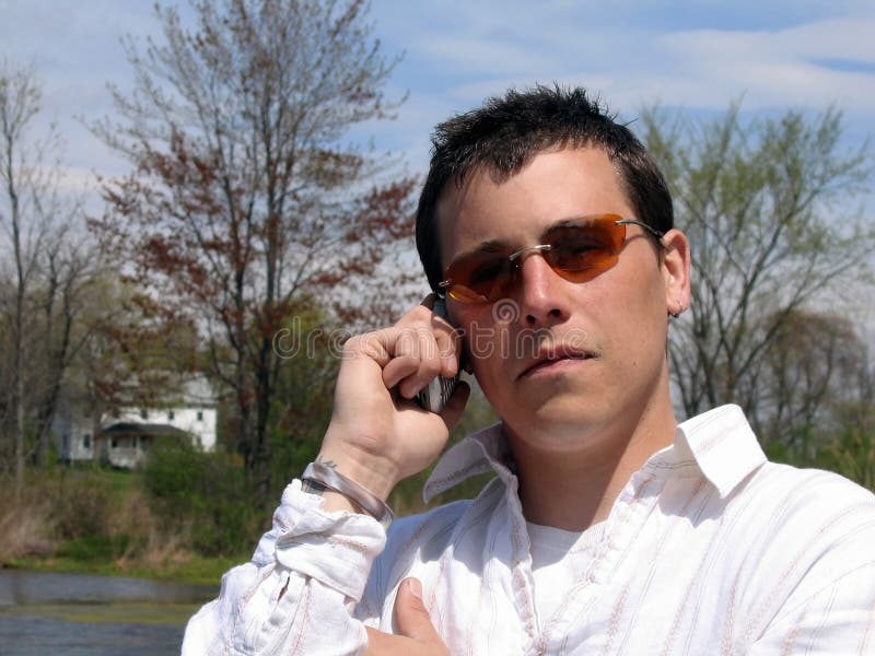 Man on Cell Phone stock image. Image of speaking, male - 134367