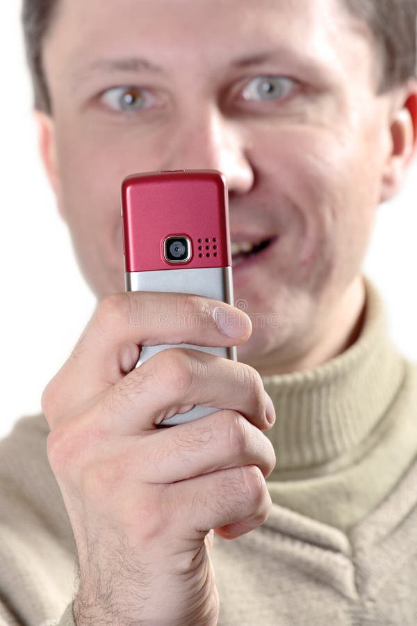 Man with cell phone stock photo. Image of expressive - 15144716