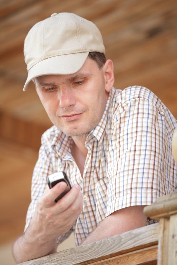 Man with cell phone stock photo. Image of communication - 22100264
