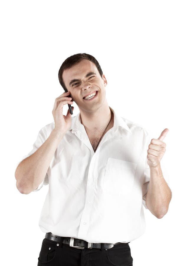 Man with cell phone stock photo. Image of portrait, happy - 27275372