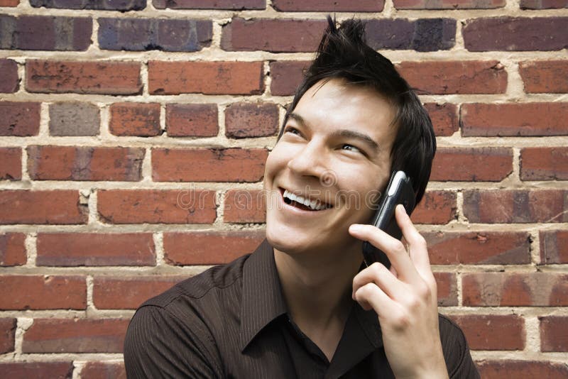 Man on cell phone. stock photo. Image of happy, phone - 6153006