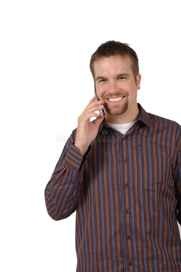 Man on Cell Phone stock photo. Image of hansome, connect - 627592