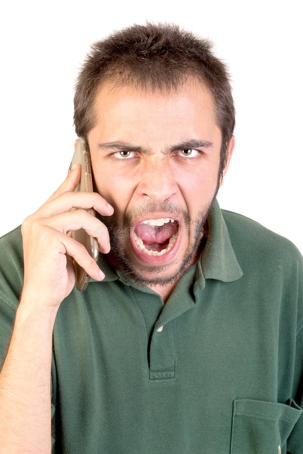 Man with cellphone stock photo. Image of caucasian, emotion - 87949850