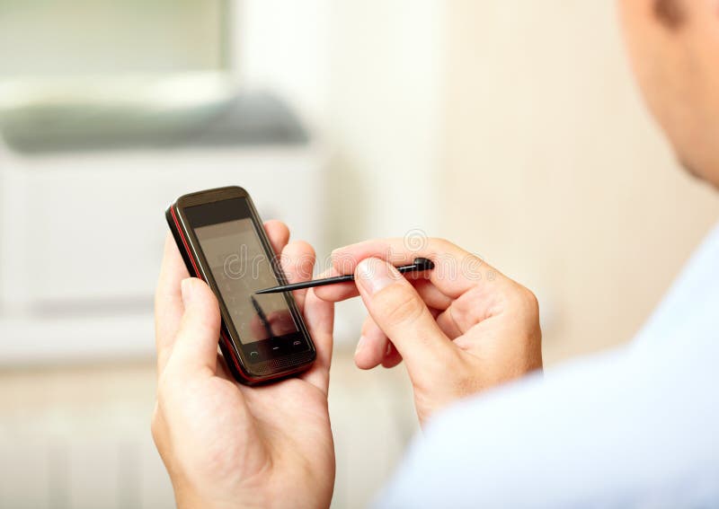 Pda phone stock photo. Image of hand, press, handset, number - 2382784