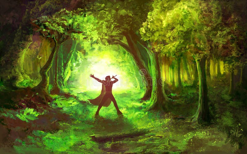 Pagan Forest Ritual stock illustration. Illustration of paranormal ...