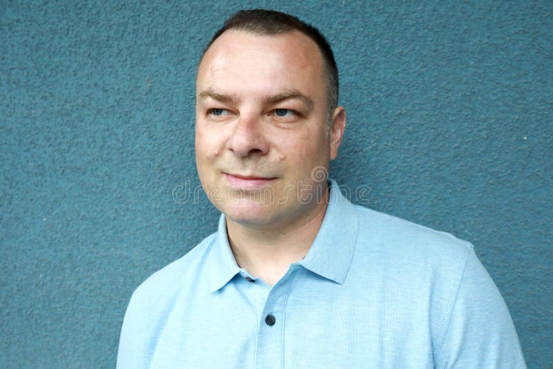 Man on Cement Wall Background Stock Image - Image of concept, single ...