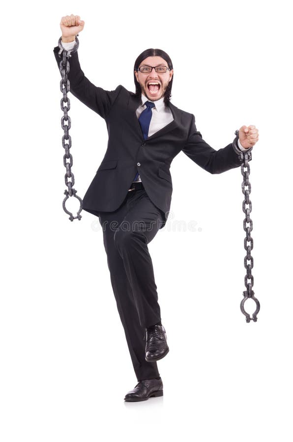 Man with chain isolated stock image. Image of captive - 46995063