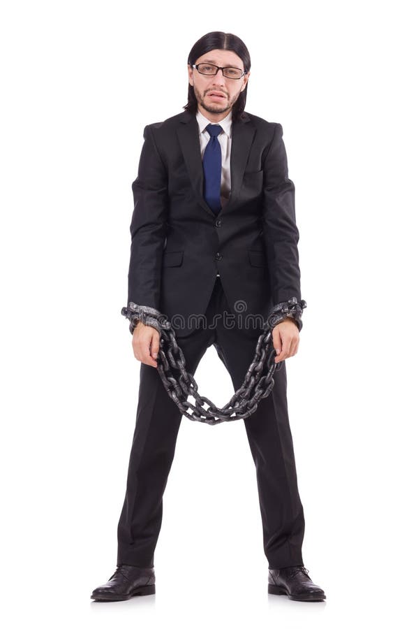 Man with chain isolated stock image. Image of chain, handcuffs - 46995067