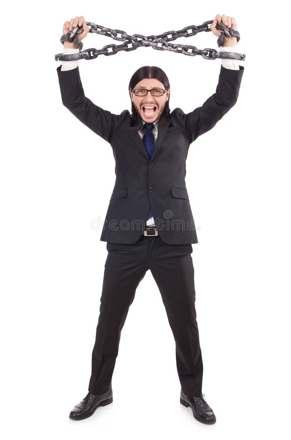 Man with chain isolated stock photo. Image of arrested - 46995352