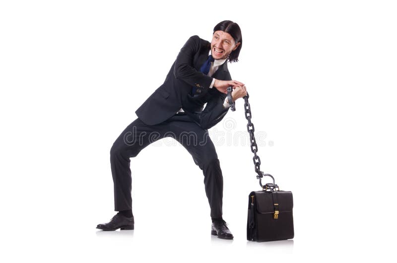 Man with chain isolated stock photo. Image of convict - 47309710