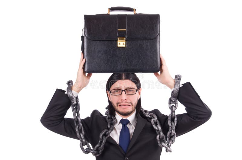 Man with chain isolated stock photo. Image of handcuffs - 47309864