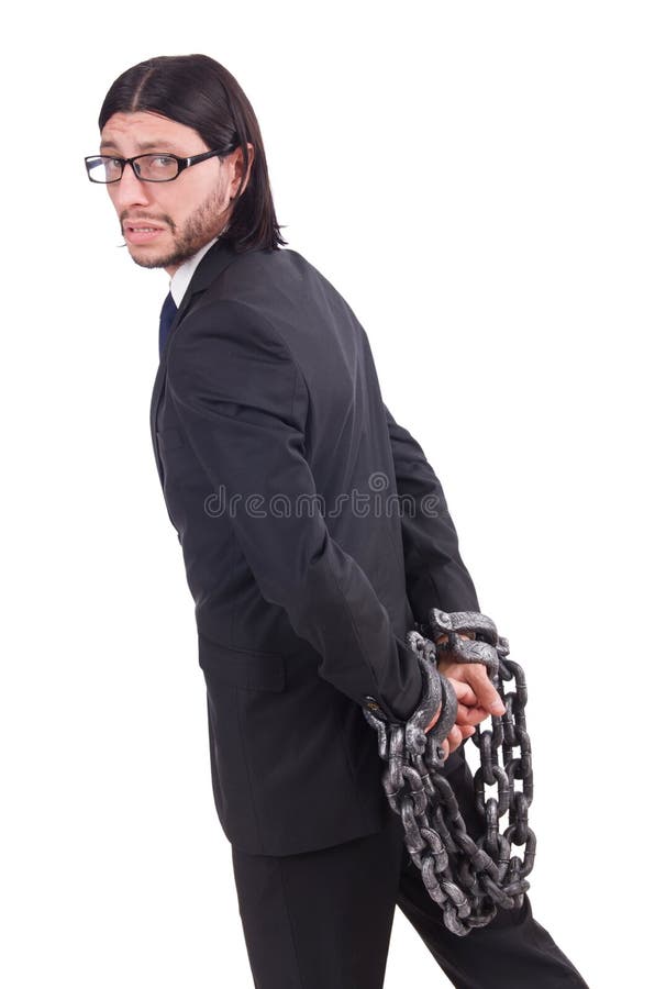Man with chain isolated stock image. Image of arrested - 47310057