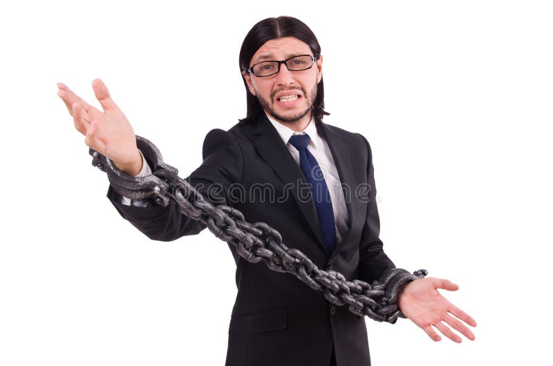 Man with chain isolated stock photo. Image of crime, handcuffs - 47563364
