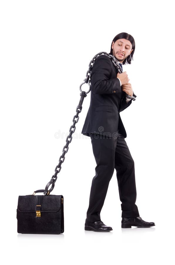 Man with chain isolated stock photo. Image of frustration - 47563368