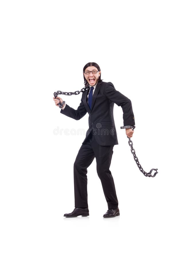 Man with chain isolated stock image. Image of freedom - 47563371