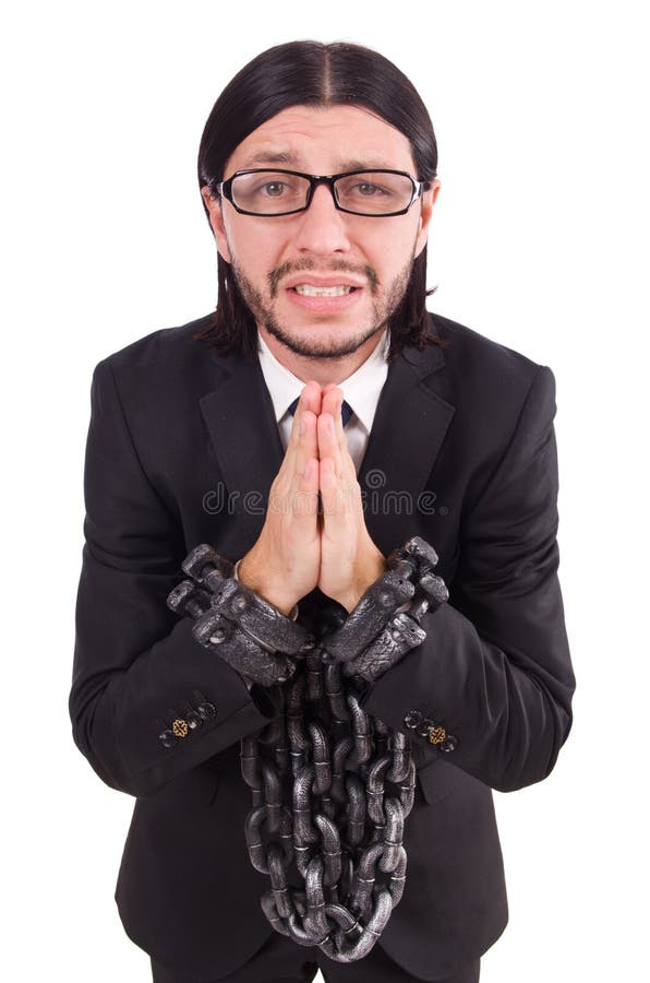 Man with chain isolated stock image. Image of frustration - 47563531