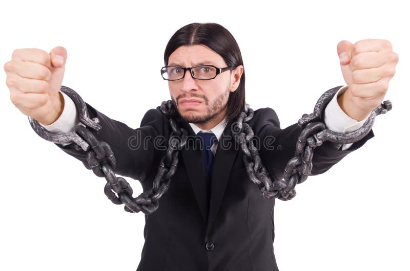 Man with chain isolated stock photo. Image of cuffs, chain - 47821278