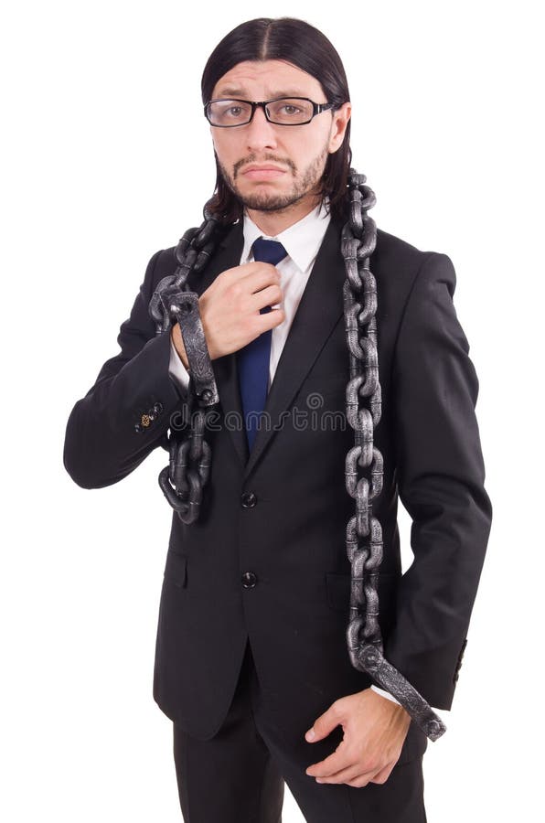 Man with chain isolated stock image. Image of freedom - 48183415