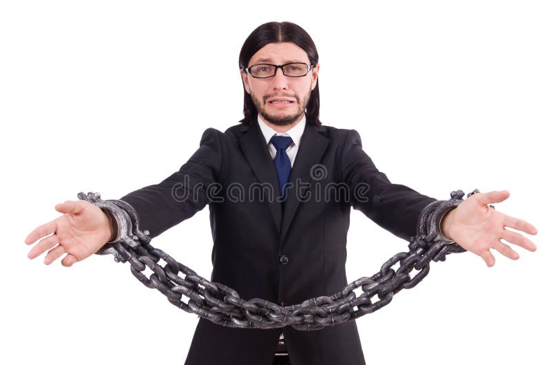 Man with chain stock photo. Image of criminal, lock, bracelet - 51093728