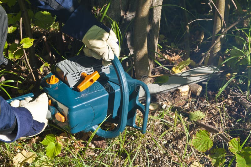 Man with chainsaw stock photo. Image of people, blade - 19119884