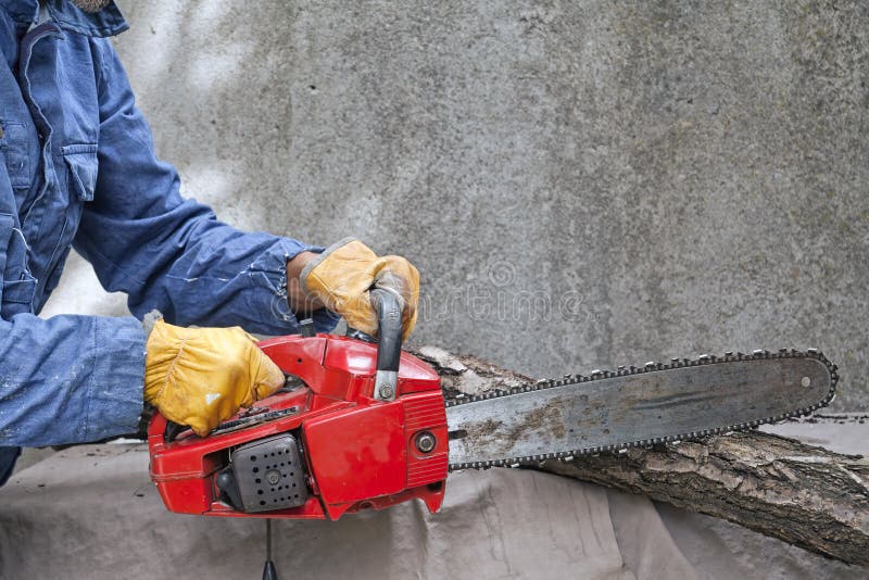 Man with chainsaw stock image. Image of timber, worker - 21520315