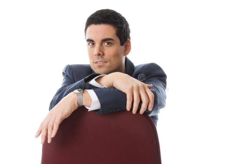 Man on chair stock photo. Image of boss, employee, jacket - 1782512