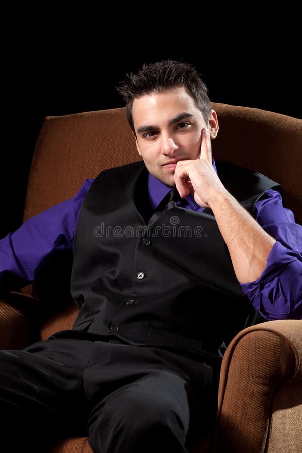 Man in Chair stock image. Image of shirt, sitting, adult - 18249027