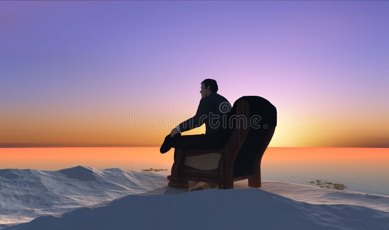 A man in a chair stock illustration. Illustration of difficult - 25885968