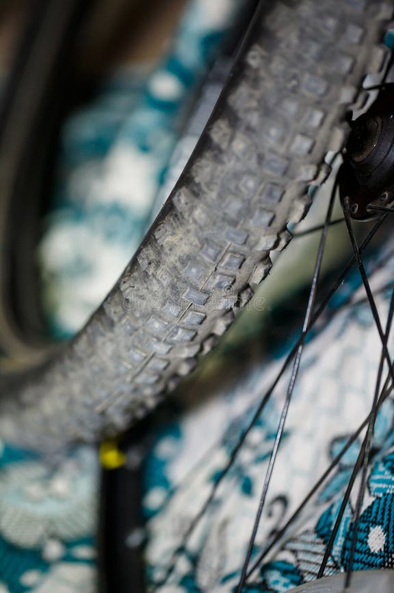 A Man Changes the Camera on a Bicycle Wheel. Spike Bike Chamber Stock ...