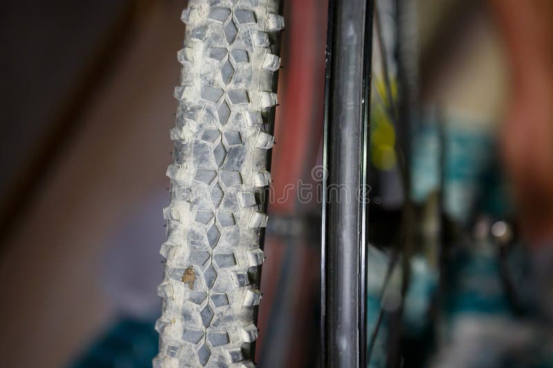 A Man Changes the Camera on a Bicycle Wheel. Spike Bike Chamber Stock ...