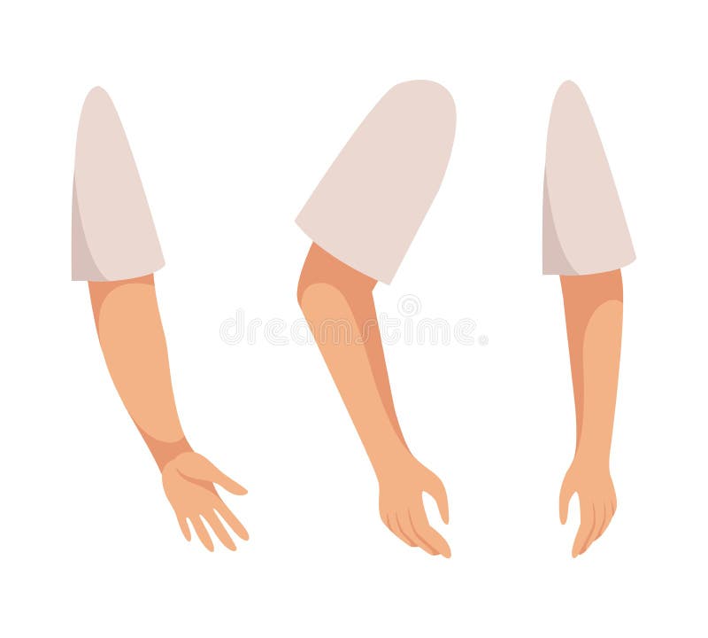 Man Character Arms As Constructor with Separated Body Part Vector Set ...