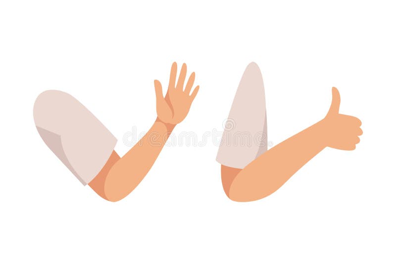 Man Character Arms As Constructor with Separated Body Part Vector Set ...