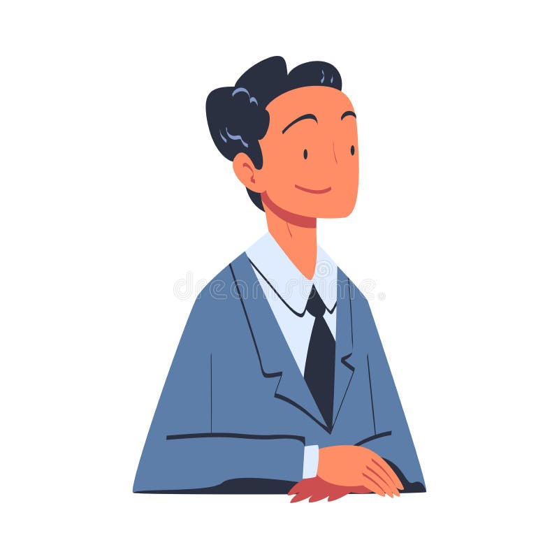 Man Character As Member of Negotiation at Negotiating Table Vector ...