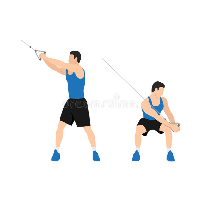 Man Doing Body Cable Exercise Stock Illustrations – 98 Man Doing Body ...