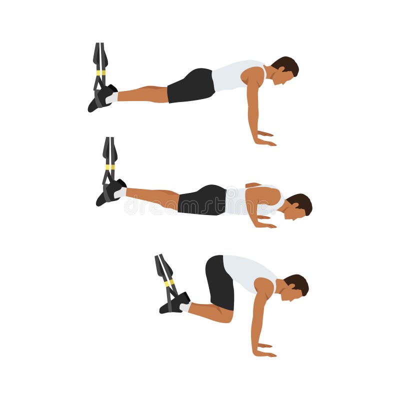 Man Character Doing TRX Suspension Straps Atomic Push Ups Stock ...