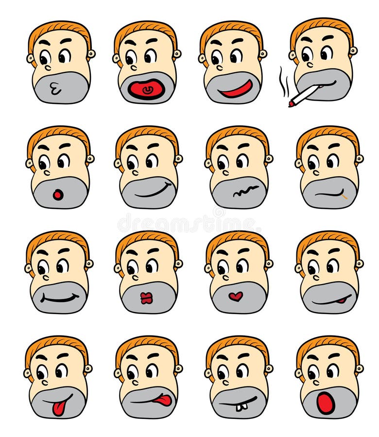 Man Character Face Mimic stock vector. Illustration of fancy - 46359983