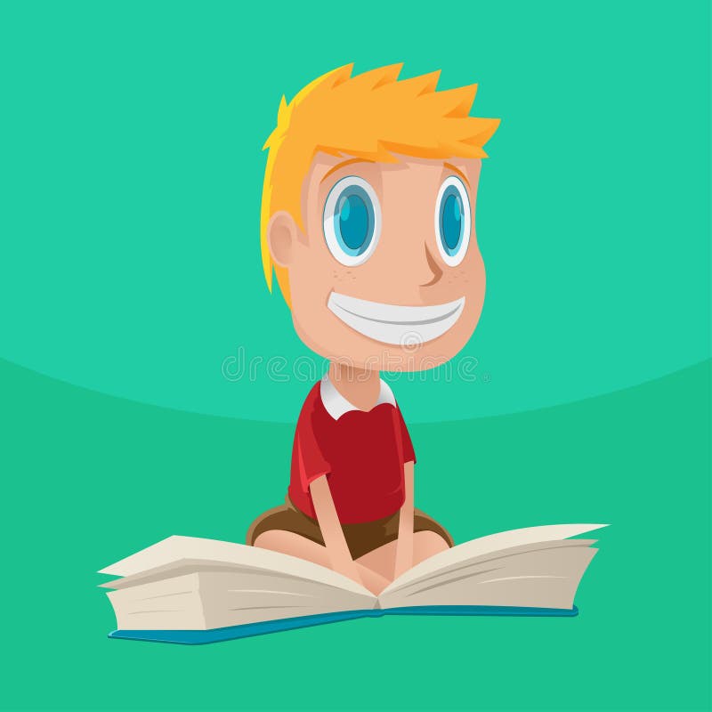 Man Character Happy Flying Book Vector Stock Illustration ...