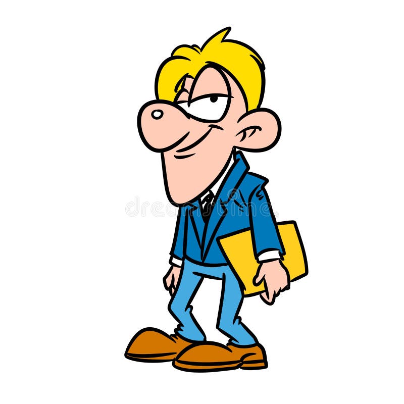 Man Character Parody Documents Illustration Cartoon Stock Illustration ...