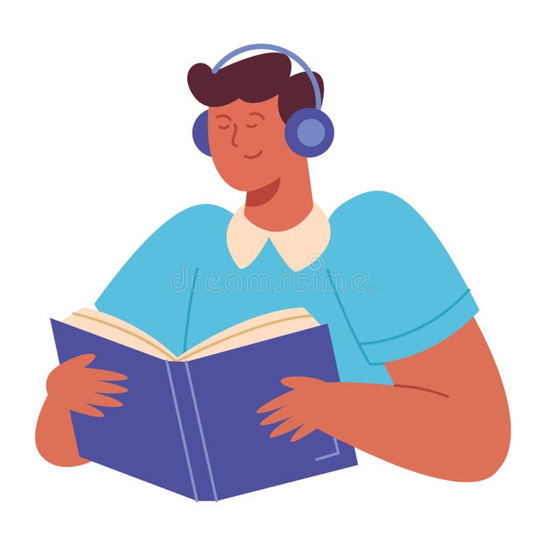 Man character reading book stock illustration. Illustration of ...