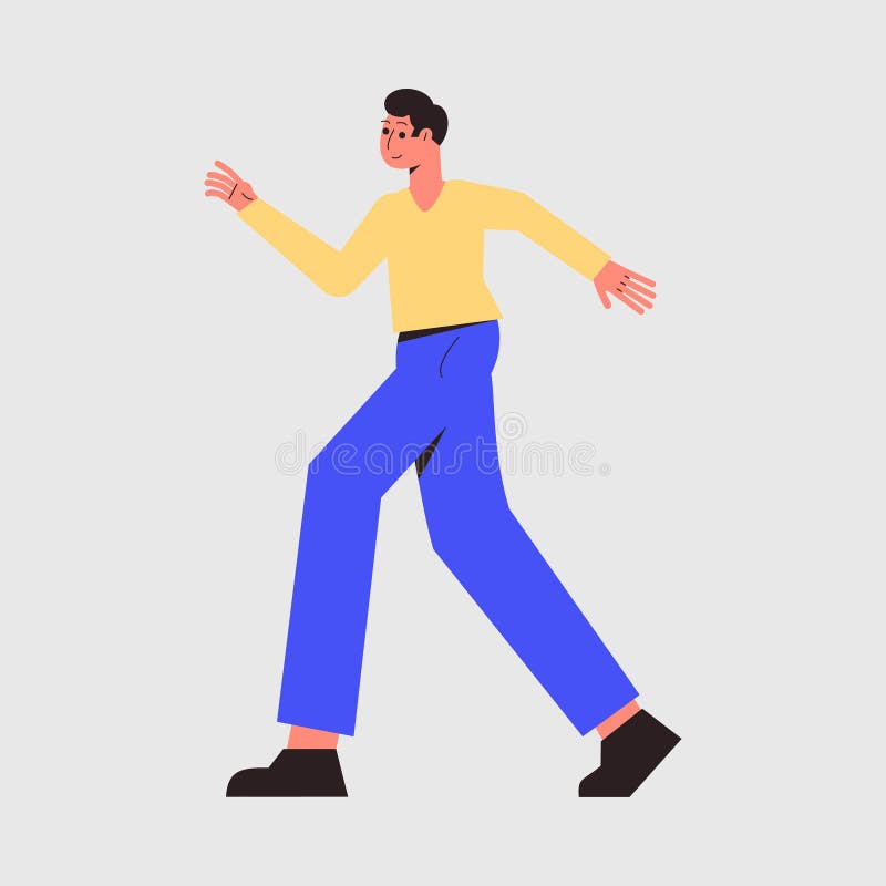 Man Character Running in a Hurry and Hasten Somewhere Vector Set Stock ...