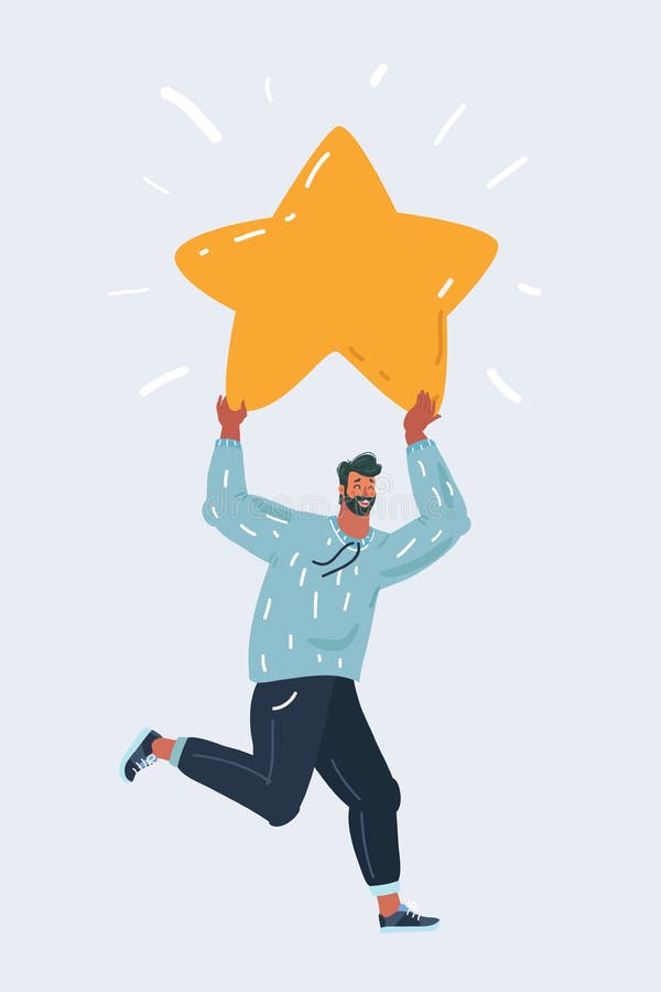 Man Character Running Holding Up Star Stock Illustrations – 4 Man ...