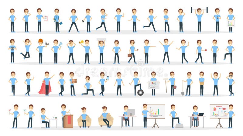 Man character set. stock vector. Illustration of human - 114075639