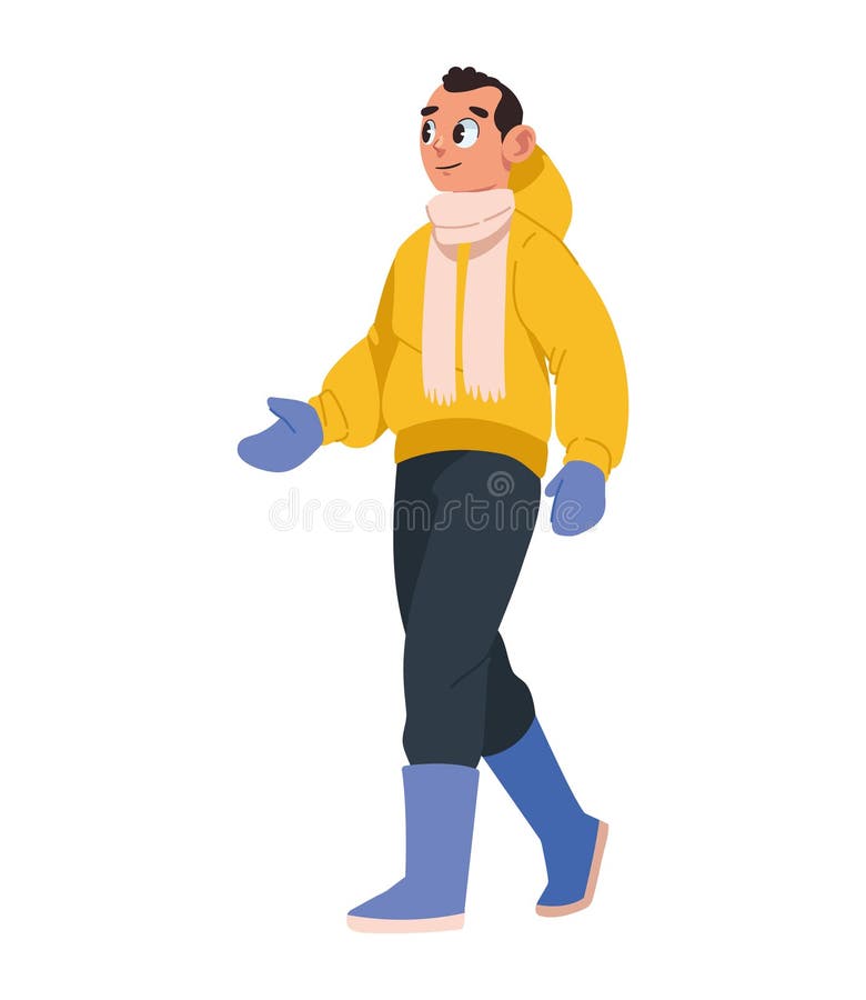 Man Character Wearing Winter Clothes Stock Vector - Illustration of ...