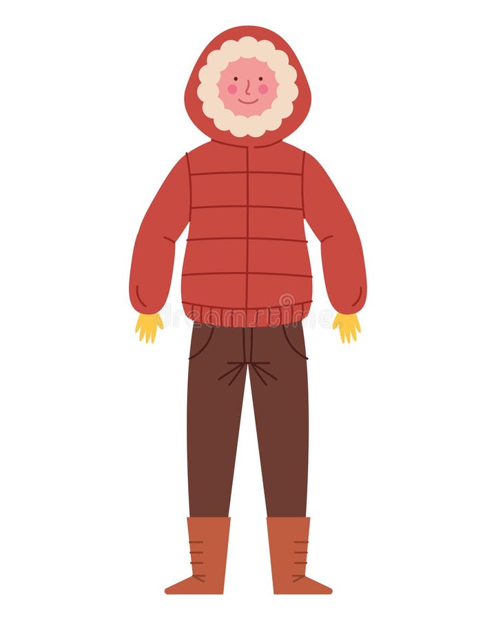 Man Character Wearing Winter Clothes Stock Illustration - Illustration ...