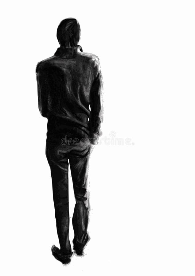 Silhouette Back View Person Walking Isolated Graphic Stock Illustration ...